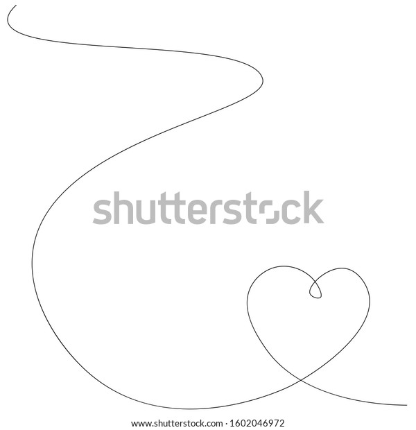 Love Heart Vector Line Drawing Vector Stock Vector (Royalty Free ...