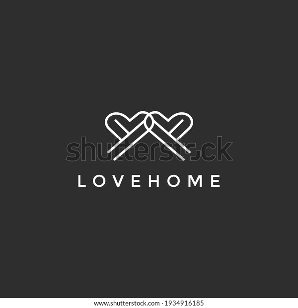 Love Home Logo Vector Design Template Stock Vector (Royalty Free ...