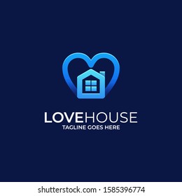 Love House Illustration Vector Template Suitable Stock Vector (Royalty ...