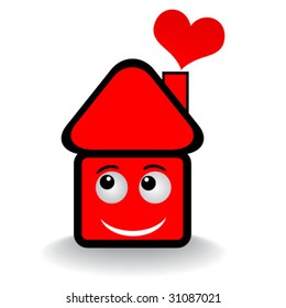 Love House Smiley Face Vector Illustration Stock Vector (Royalty Free ...
