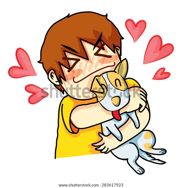 Love Hug Dog Stock Vector (Royalty Free) 283617923