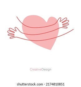 Love Hug Vector Logo Design Template Stock Vector (Royalty Free ...