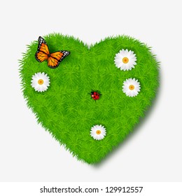 Love Icon Grass Background Stock Vector (Royalty Free) 129912557 ...