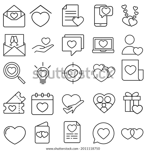 Love Icon Vector Set Relationships Illustration Stock Vector (Royalty ...