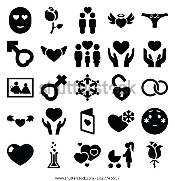Love Icons Set 25 Editable Filled Stock Vector (Royalty Free ...