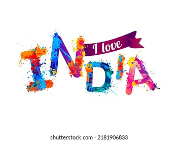 Love India Vector Text Splash Paint Stock Vector (Royalty Free ...