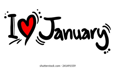 Love January Stock Vector (Royalty Free) 241491559