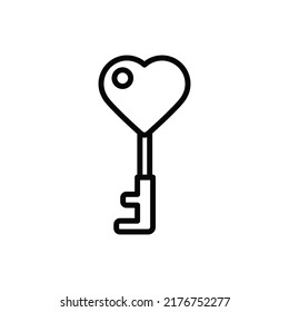 Love Key Outline Icon Vector Illustration Stock Vector (Royalty Free ...