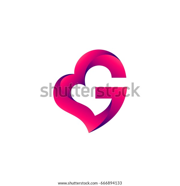 Love Letter G Logo Template Stock Vector (Royalty Free) 666894133