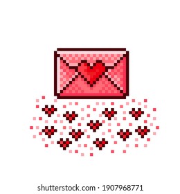Arte de píxel de carta de: vector de stock (libre de regalías) 1907968771
