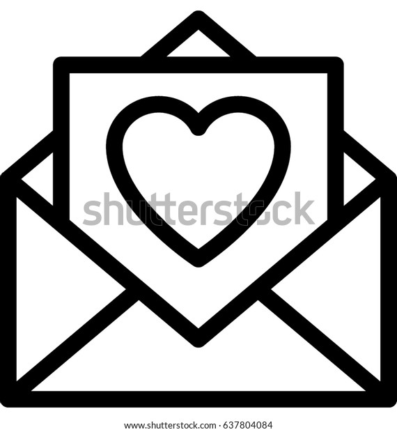 Love Letter Vector Icon Stock Vector (Royalty Free) 637804084 ...