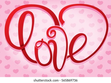 Love Lettering Over Pink Background Stock Vector (Royalty Free ...