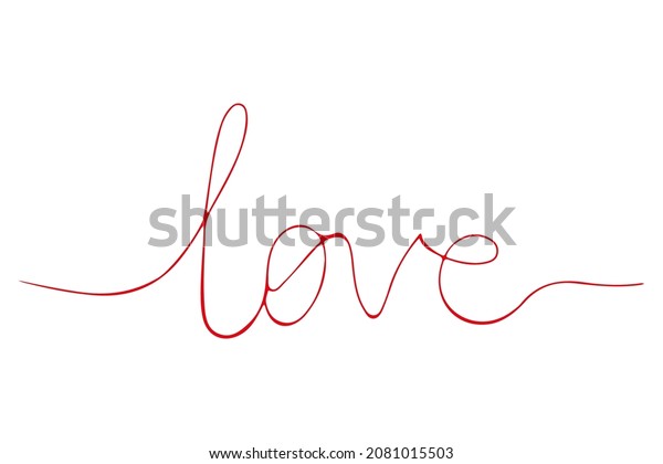 Love Lettering Thin Line Art Romantic Stock Vector (Royalty Free ...