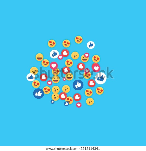 Love Like Comment Cartoon Emoji Buttons Stock Vector (Royalty Free ...