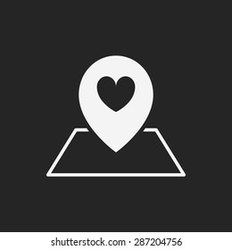 Love Location Icon Stock Vector (Royalty Free) 287204750 | Shutterstock