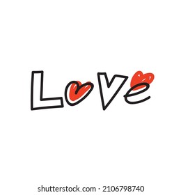 Love Logo Lettering Vector Illustration Poster Stock Vector (Royalty ...