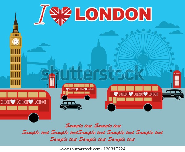 Love London Card Design Vector Illustration Stock Vector (Royalty Free ...