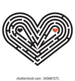 Love Maze Vector Illustration Stock Vector (Royalty Free) 243687271 ...