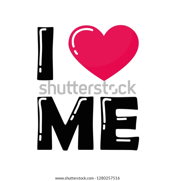 Love Me Typography Pink Heart Vector Stock Vector (Royalty Free ...