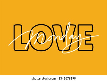 Love Monday Lettering Vector Poster Stock Vector (Royalty Free ...