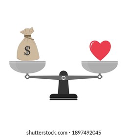 Love Money On Scales Icon Money Stock Vector (Royalty Free) 1715470078