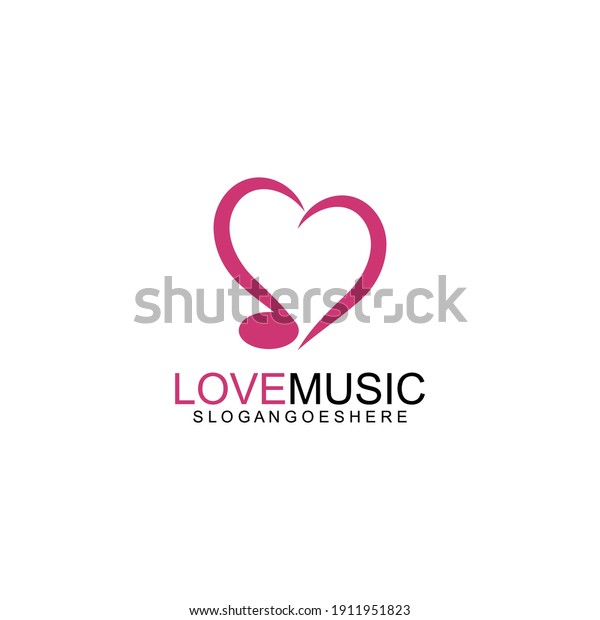 Love Music Logo Design Vector Musical Stock Vector (Royalty Free ...