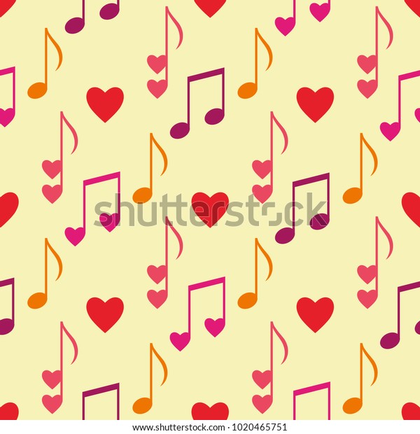 Love Music Seamless Pattern Music Notes Stock Vector (Royalty Free ...