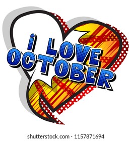 Love October Comic Book Style Word Stock Vector (Royalty Free ...