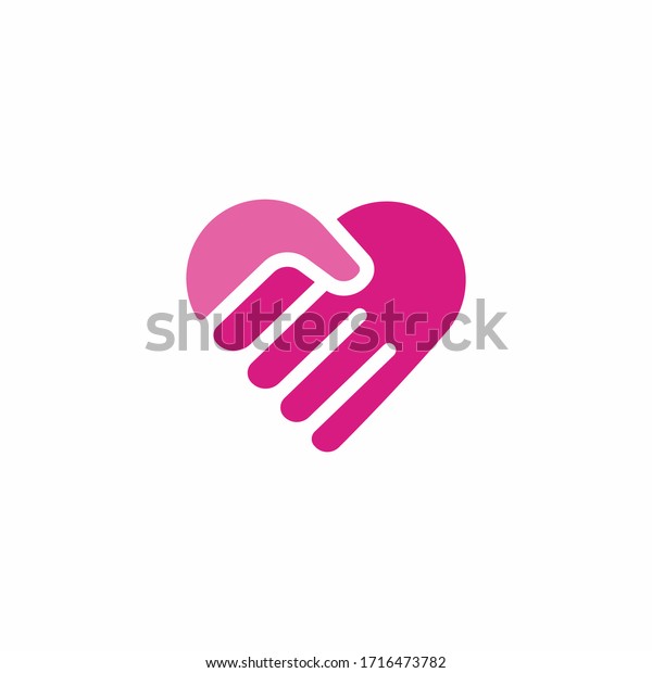 Love On Hand Shake Vector Logo Stock Vector (Royalty Free) 1716473782 ...