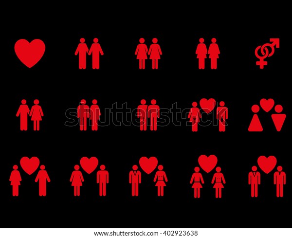 Love Pairs Vector Icon Set Style Stock Vector (Royalty Free) 402923638 ...