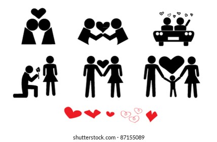 Love People Icon Set Stock Vector (Royalty Free) 87155089 | Shutterstock