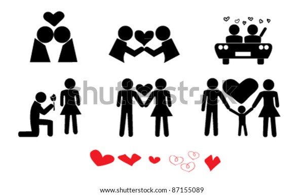 Love People Icon Set Stock Vector (Royalty Free) 87155089 | Shutterstock