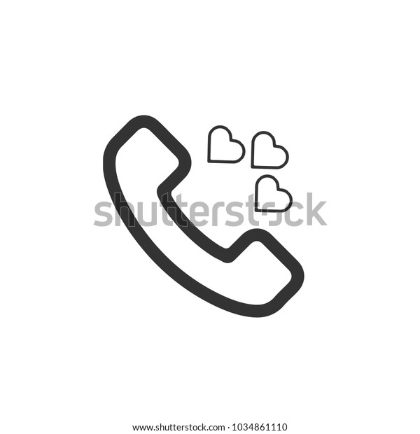 Love Phone Call Vector Icon Stock Vector (Royalty Free) 1034861110 ...