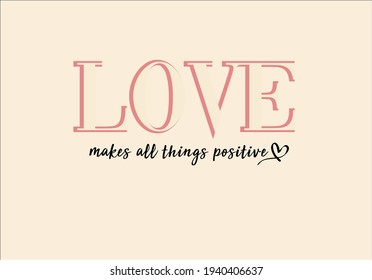 Love Positive Message Design Vector Stock Vector (Royalty Free ...