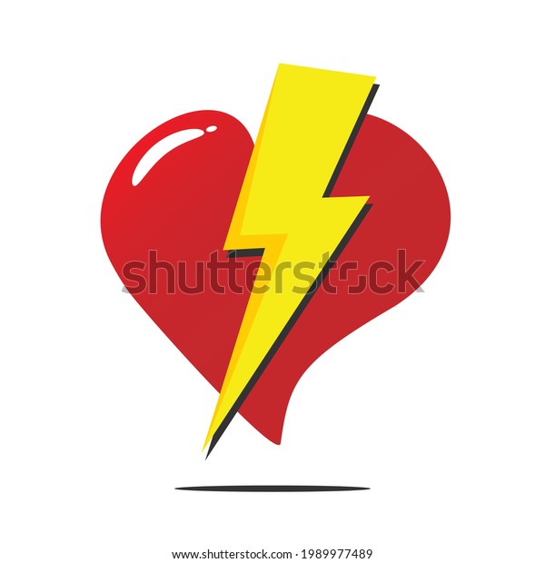Love Power Thunder Heart Logo Electrical Stock Vector (Royalty Free ...
