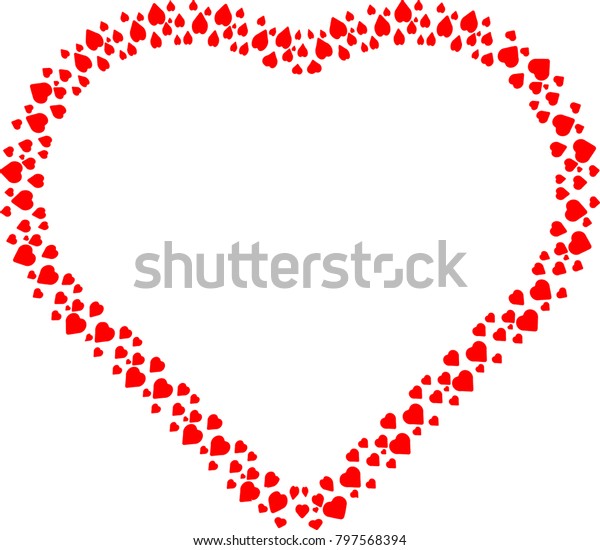 Love Red Frame Valentines Day Heart Stock Vector (Royalty Free ...