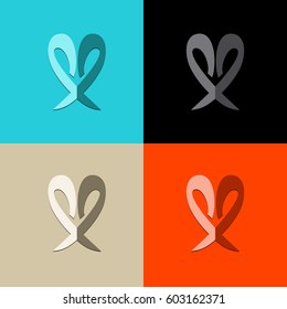 Love Ribbon Vector Logo Stock Vector (Royalty Free) 603162371 ...