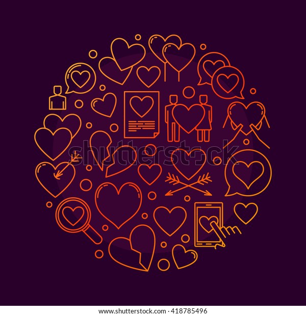 Love Round Symbol Vector Illustration Made Stock Vector (Royalty Free ...