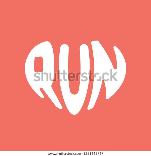 Love Running Font Type Heart Sign Stock Vector (Royalty Free) 1251663967