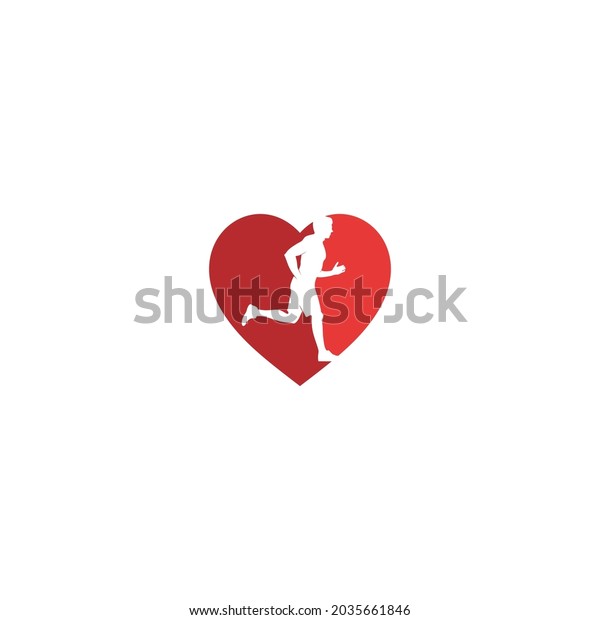 Love Running Vector Logo Template Stock Vector (Royalty Free ...