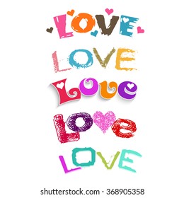 Love Set Words Vector Logo Design Stock Vector (Royalty Free) 368905358 ...