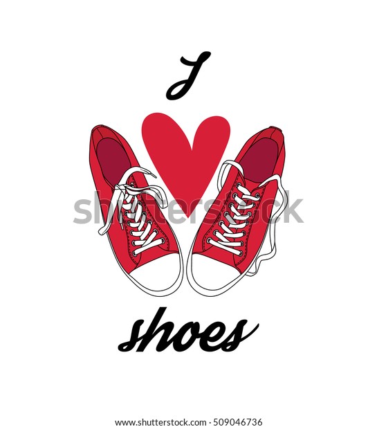 Love Shoes Poster Vector Illustration Pair Stock Vector (Royalty Free ...