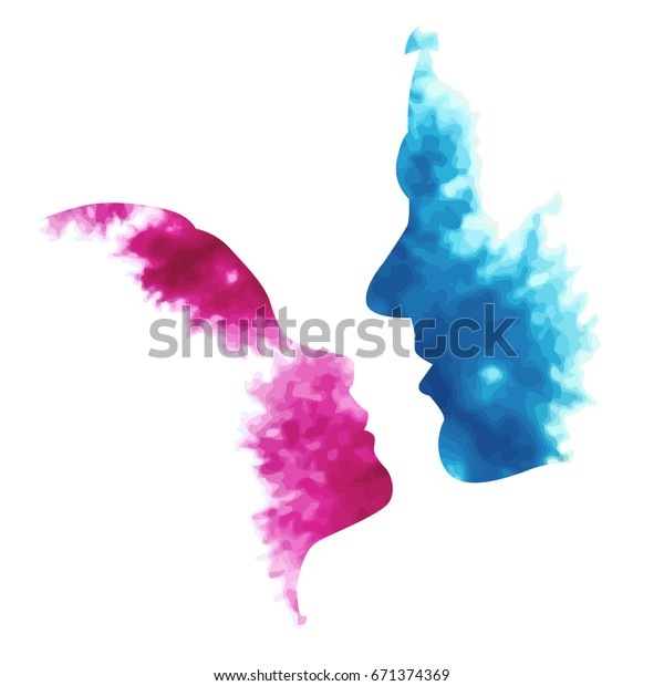 Love Silhouette Faces Profile Lovers Vector Stock Vector (Royalty Free ...