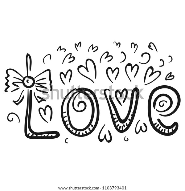 Love Sketch Vector Illustration Stock Vector (Royalty Free) 1103793401 ...