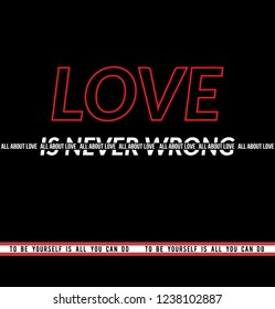 Love Slogan Graphic Tshirt Vector Print Stock Vector (Royalty Free ...