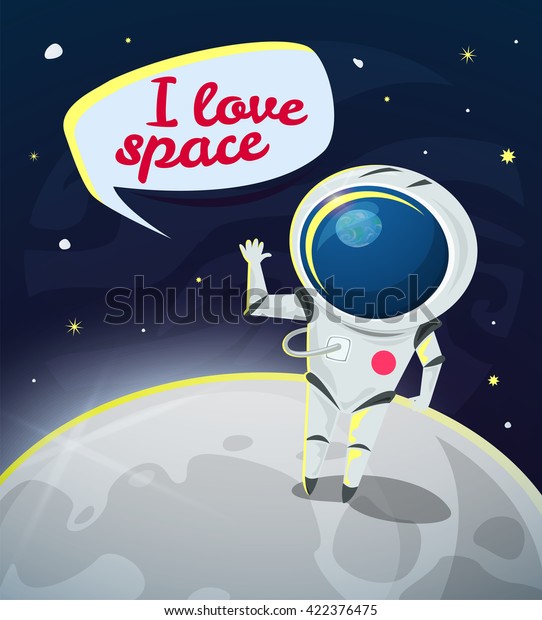 I love space vector illustration, astronaut on the Moon concept design ...