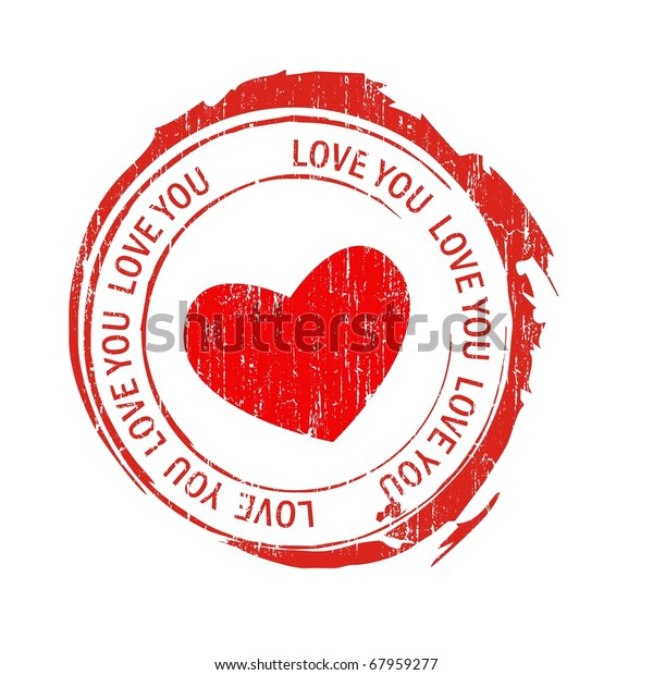 Love Stamps Heart Stock Vector (Royalty Free) 67959277