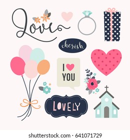 Love Stickers Signs Symbols Objects Templates 库存矢量图（免版税）641071729 ...