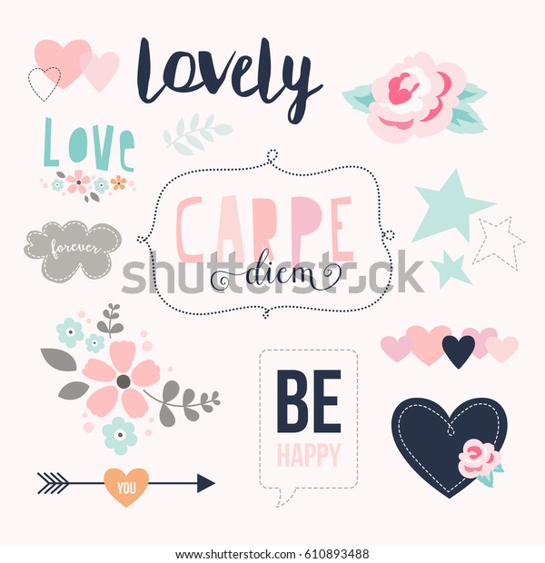 Love Stickers Signs Symbols Objects Templates: vector de stock (libre ...