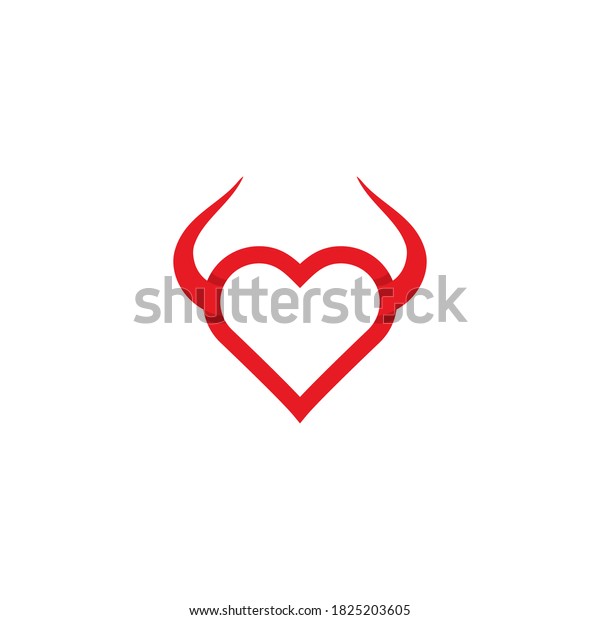 Love Symbol Devil Horn Logo Concept Stock Vector (Royalty Free ...